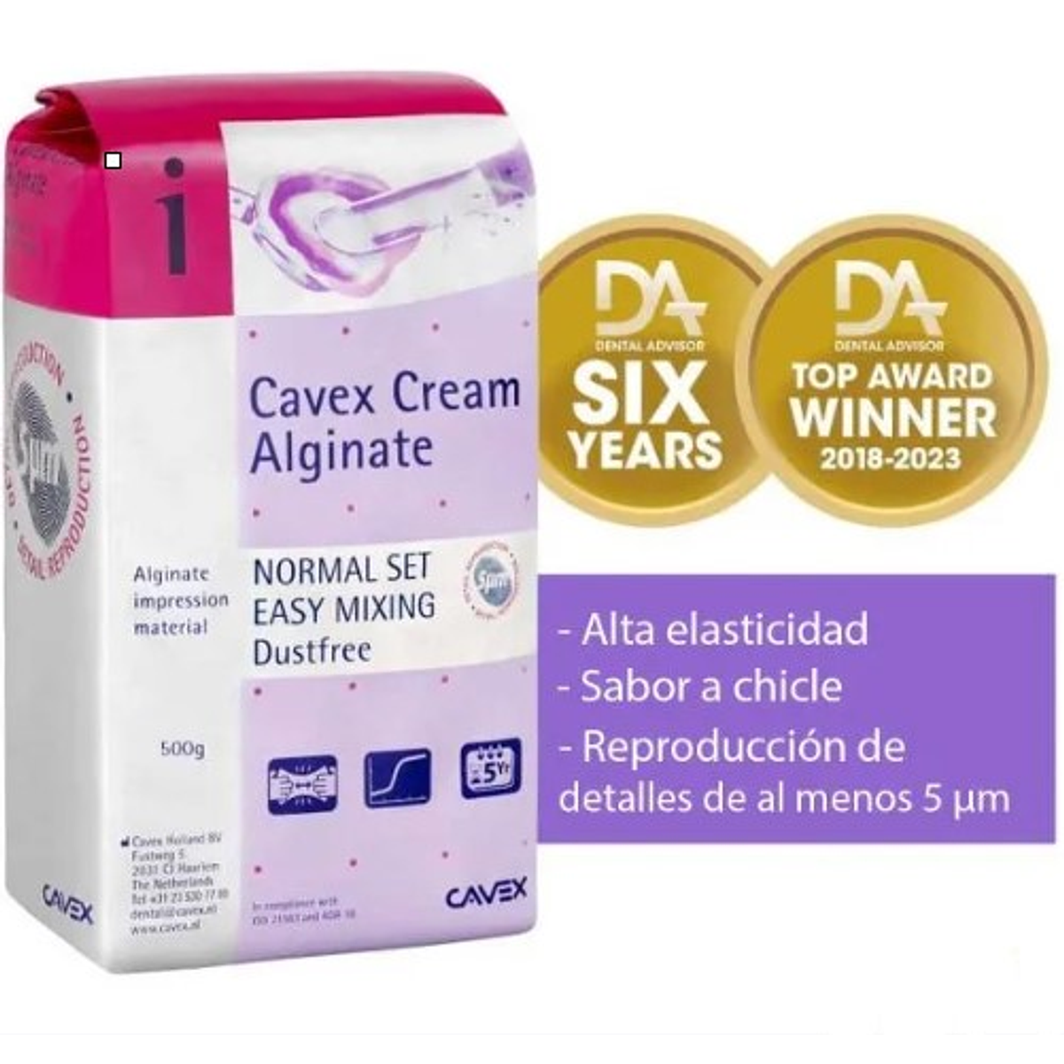 Alginato Cavex Cream 500 Grs (Fraguado Normal) - Cavex | DENTINET ...