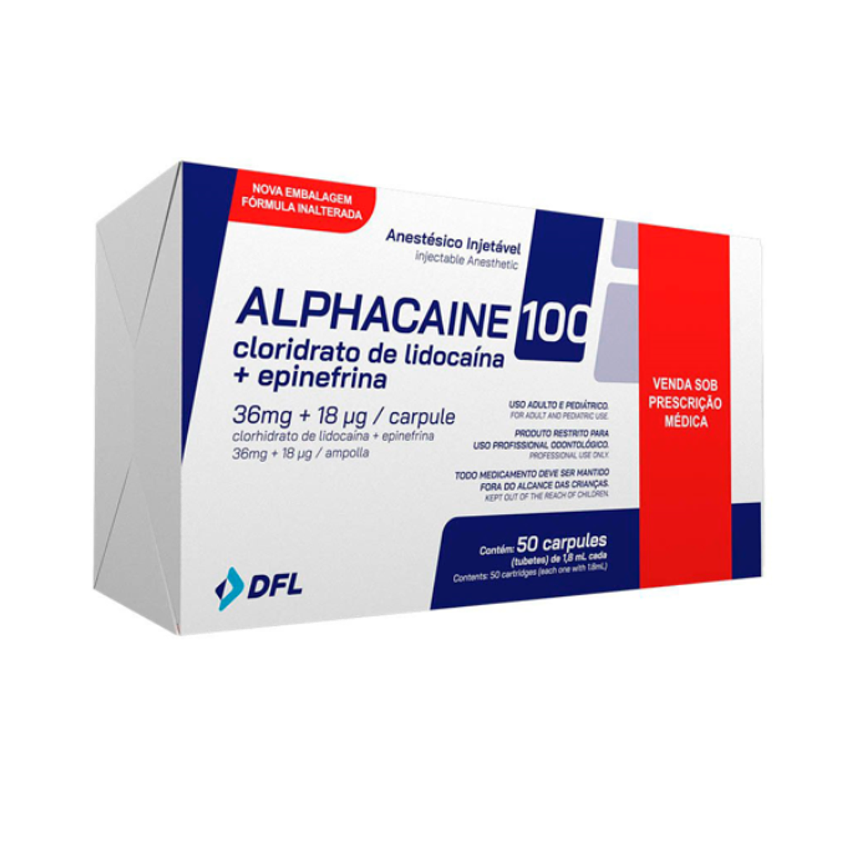 Anestesia Alphacaina Lidocaina al 2% 1:100.000