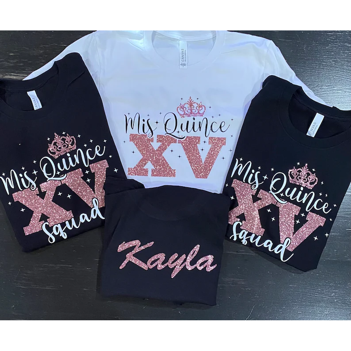 Mis Quince Camiseta Personalizada Con Coron- Quince Squad | Tu Imprenta ...