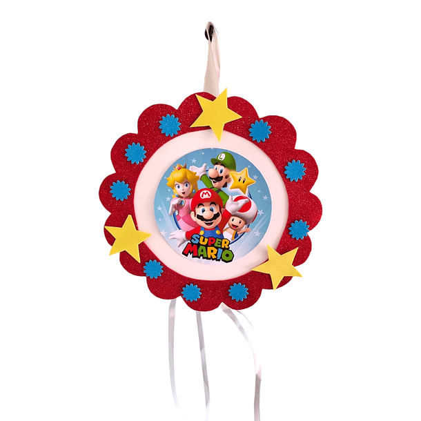 Piñata circular Mario Bross Roja
