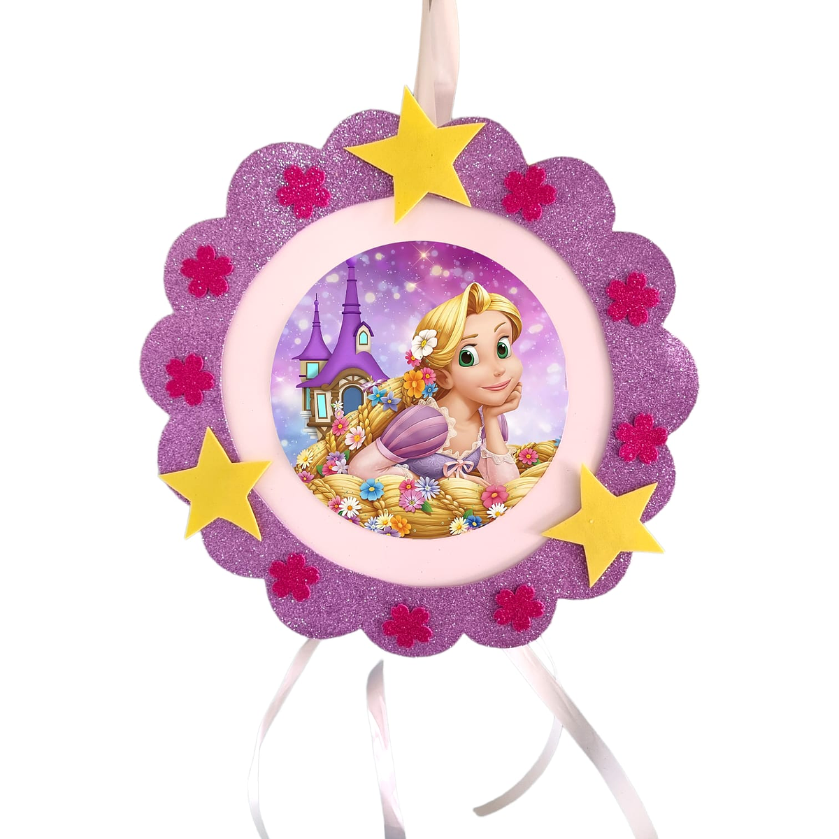 Piñata Circular Rapunzel Morado