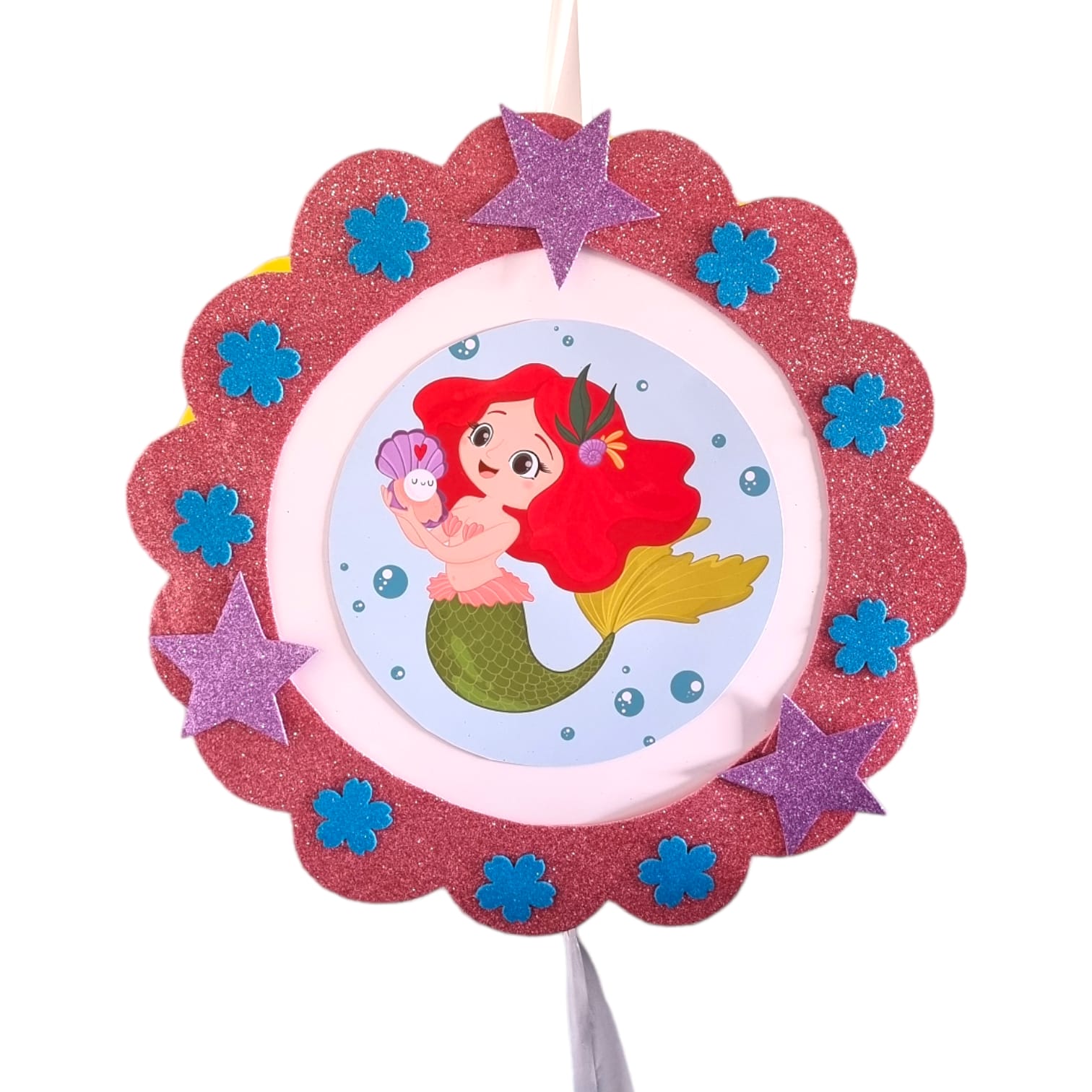 Piñata Circular Sirena Rosada