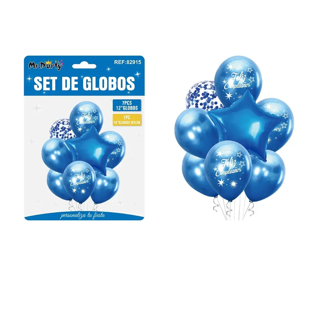 Set de globos Azul 8 piezas