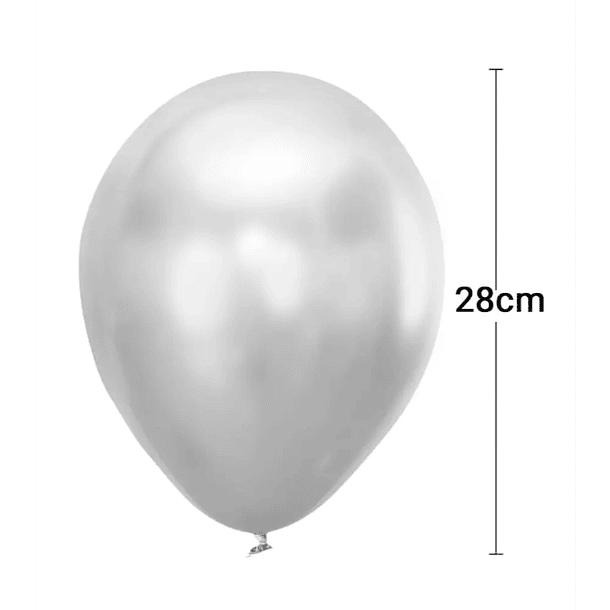 Globo Cromado Plateado 50 unidades
