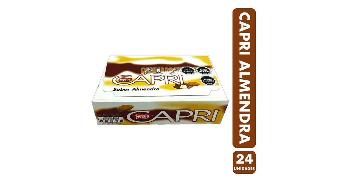 Chocolate Capri Almendra Caja de 24 unidades de 30 gramos
