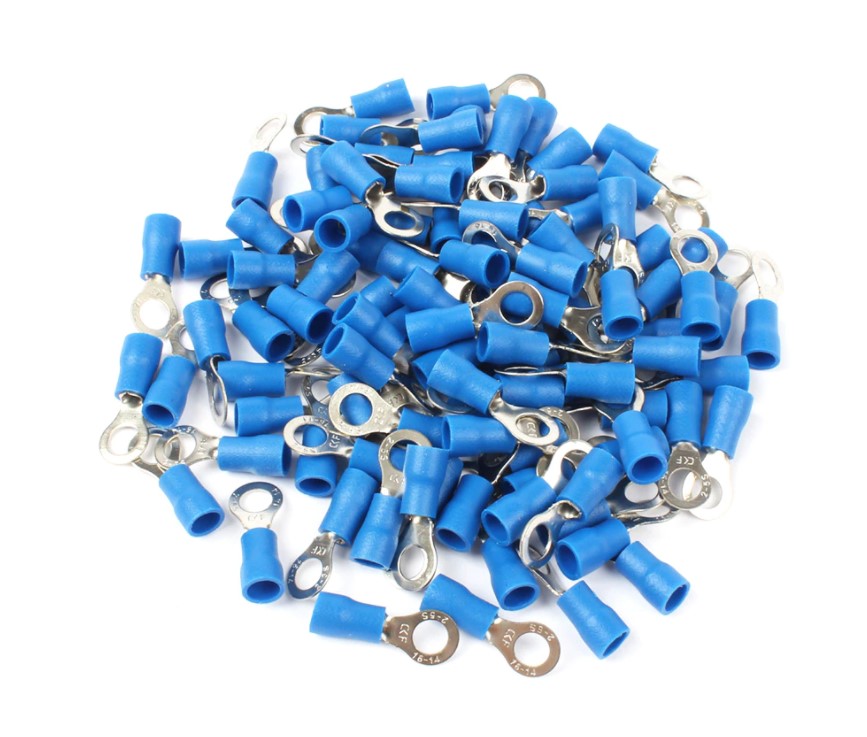 Terminal Redondo Aislado 16-14 AWG 4.3mm Azul 100 Unidades | Diartek ...