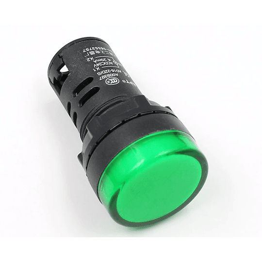 Luz Piloto LED Monoblock 22mm 220V Color Verde - Diartek