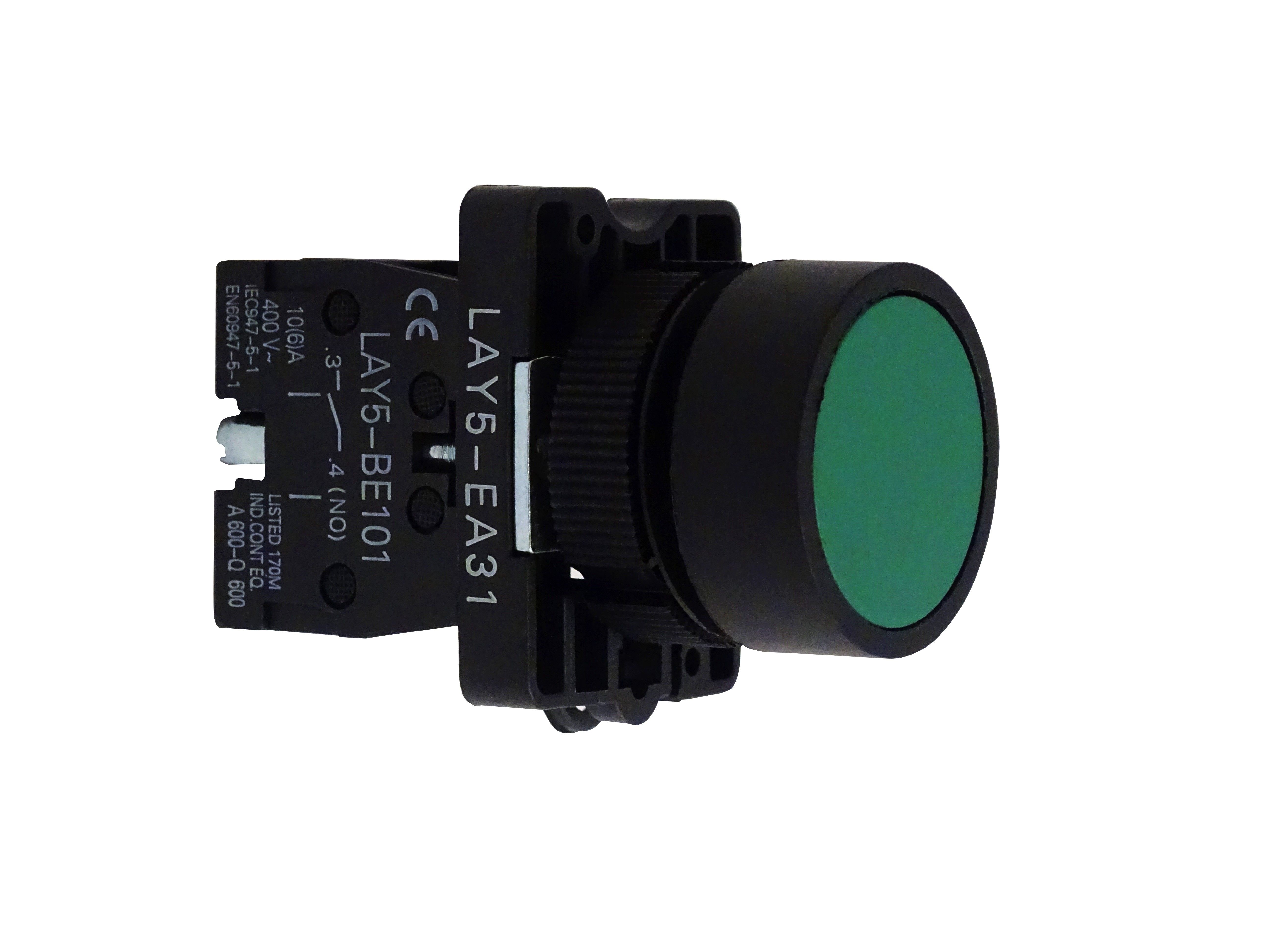 Pulsador Armado Simple perf. 22mm Contacto 1NA Color Verde | Diartek ...