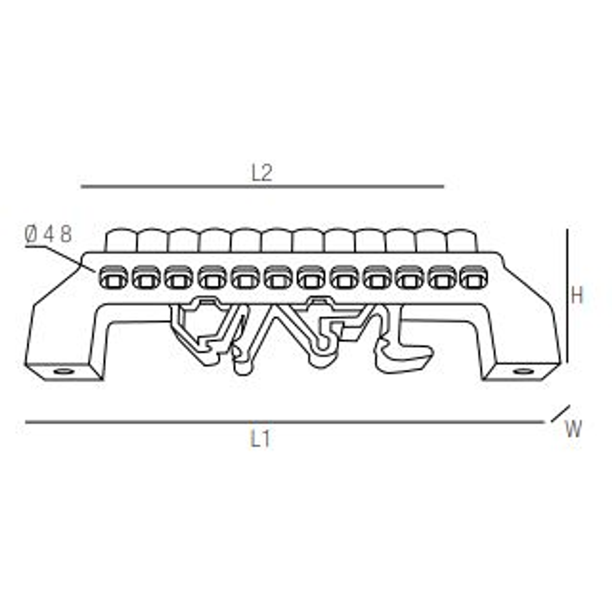 Regleta de Conexión Aislada a Riel DIN Color Azul 12 polos | Diartek ...