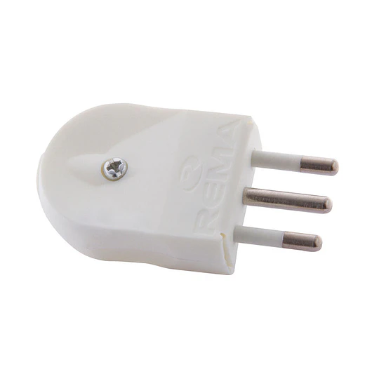 Enchufe Macho Volante Convertible Color Blanco 2P+T 10A 250V