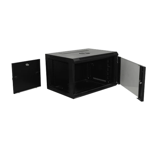 Rack Mural 6U Pared Negro con chapa 45cm Fondo Linkmade