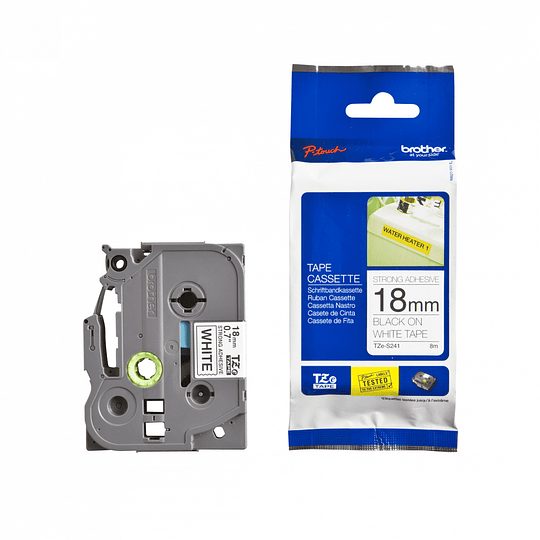 Cinta Etiquetadora Brother TZE-S241 18mm Negro En Blanco