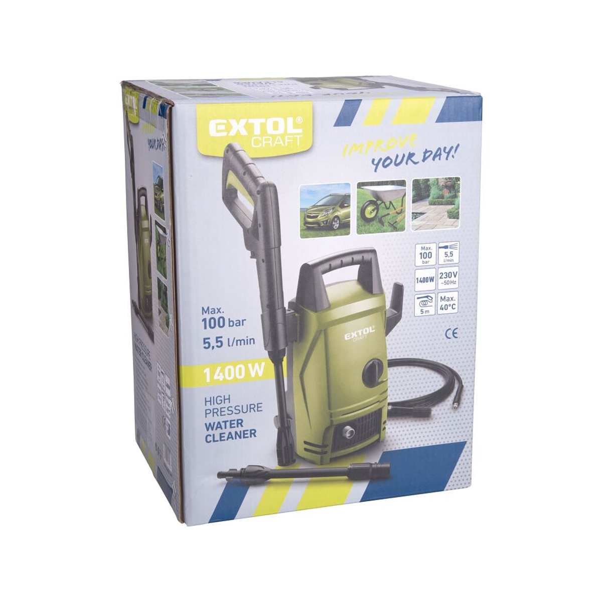 HIDROLAVADORA 1400W MAX 100BAR 5,5L/MIN EXTOL CRAFT