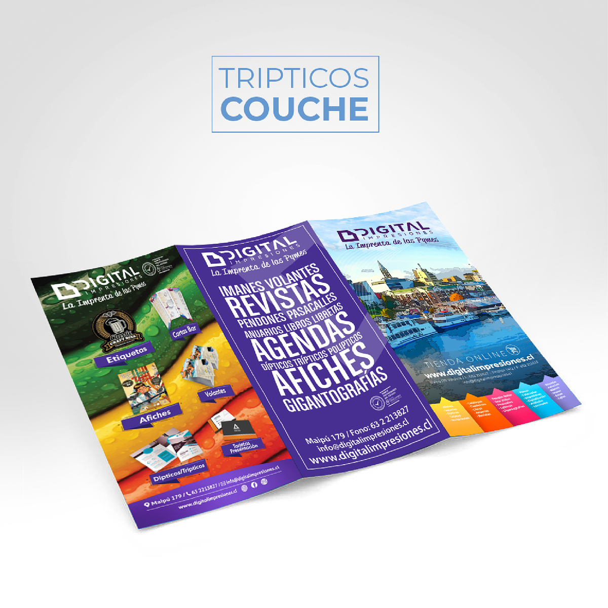 Dípticos y Trípticos ( Tamaño máximo 22,5 x 32 CM ) Plisados