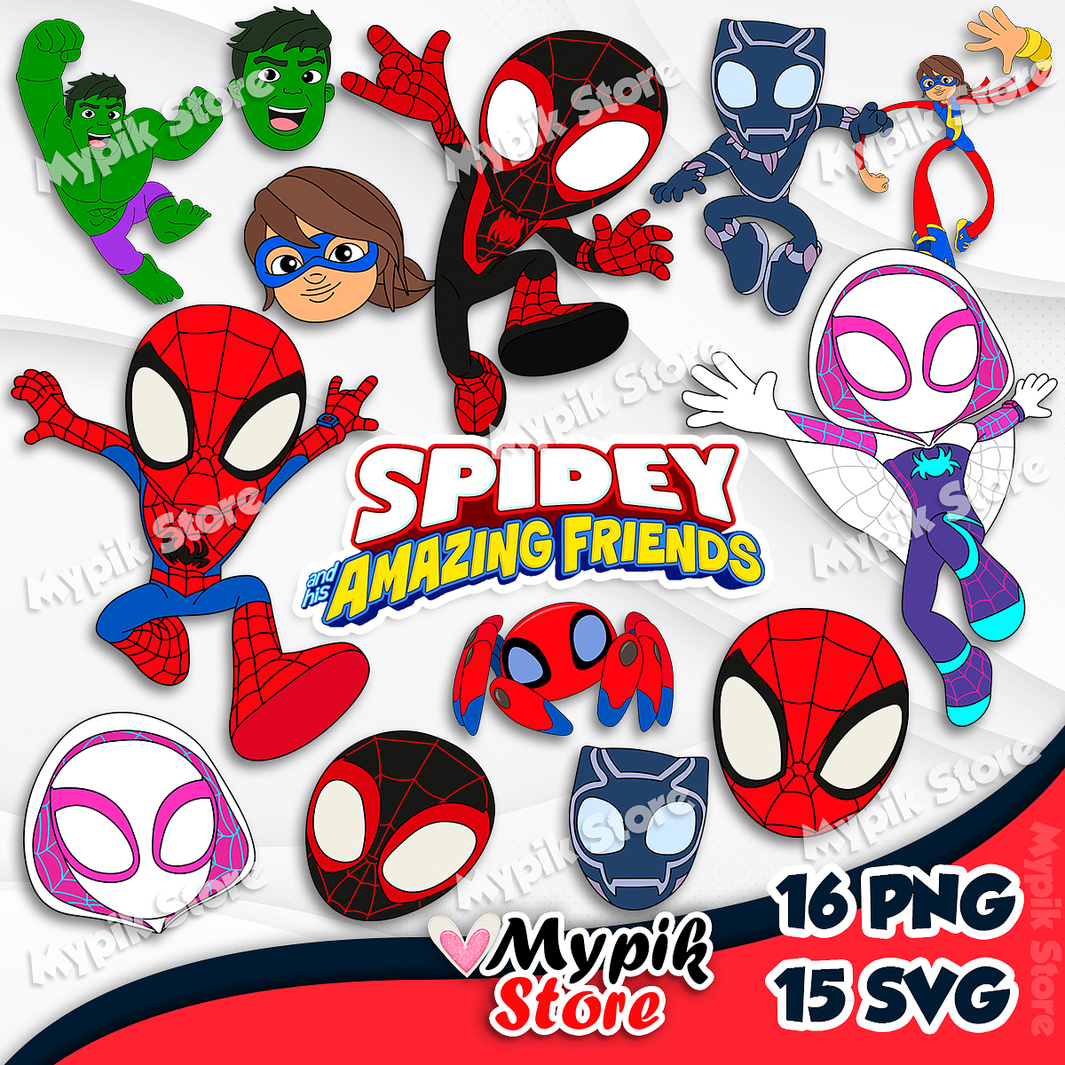 Kit Digital Spidey e Seus Amigos Espetaculares Png e Svg