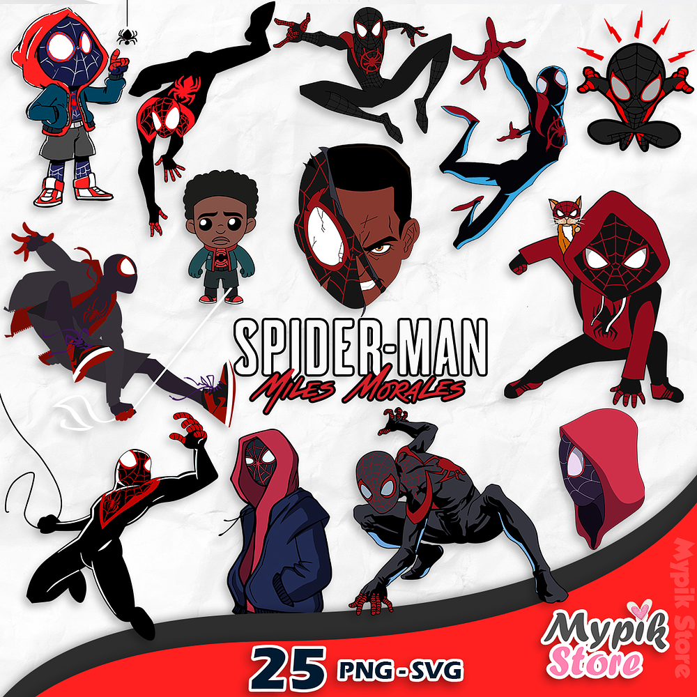 Kit Digital Miles Morales PNG e SVG
