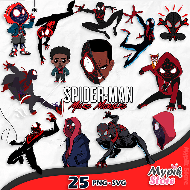 Kit Digital Miles Morales PNG e SVG