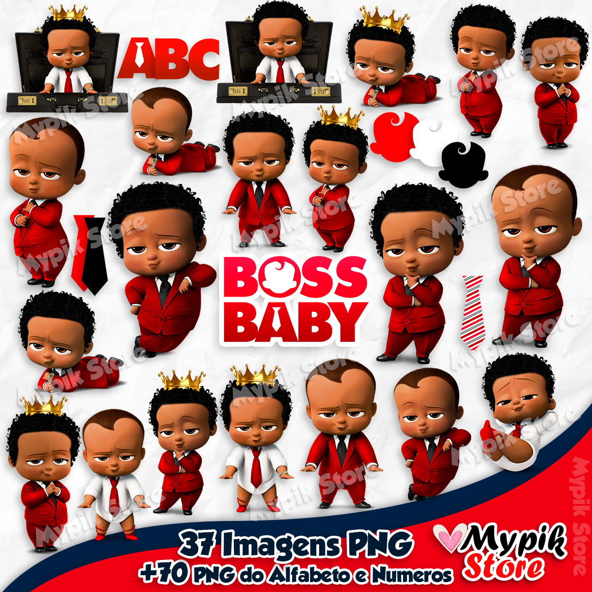 Kit Digital o Poderoso Chefinho Afro Vermelho