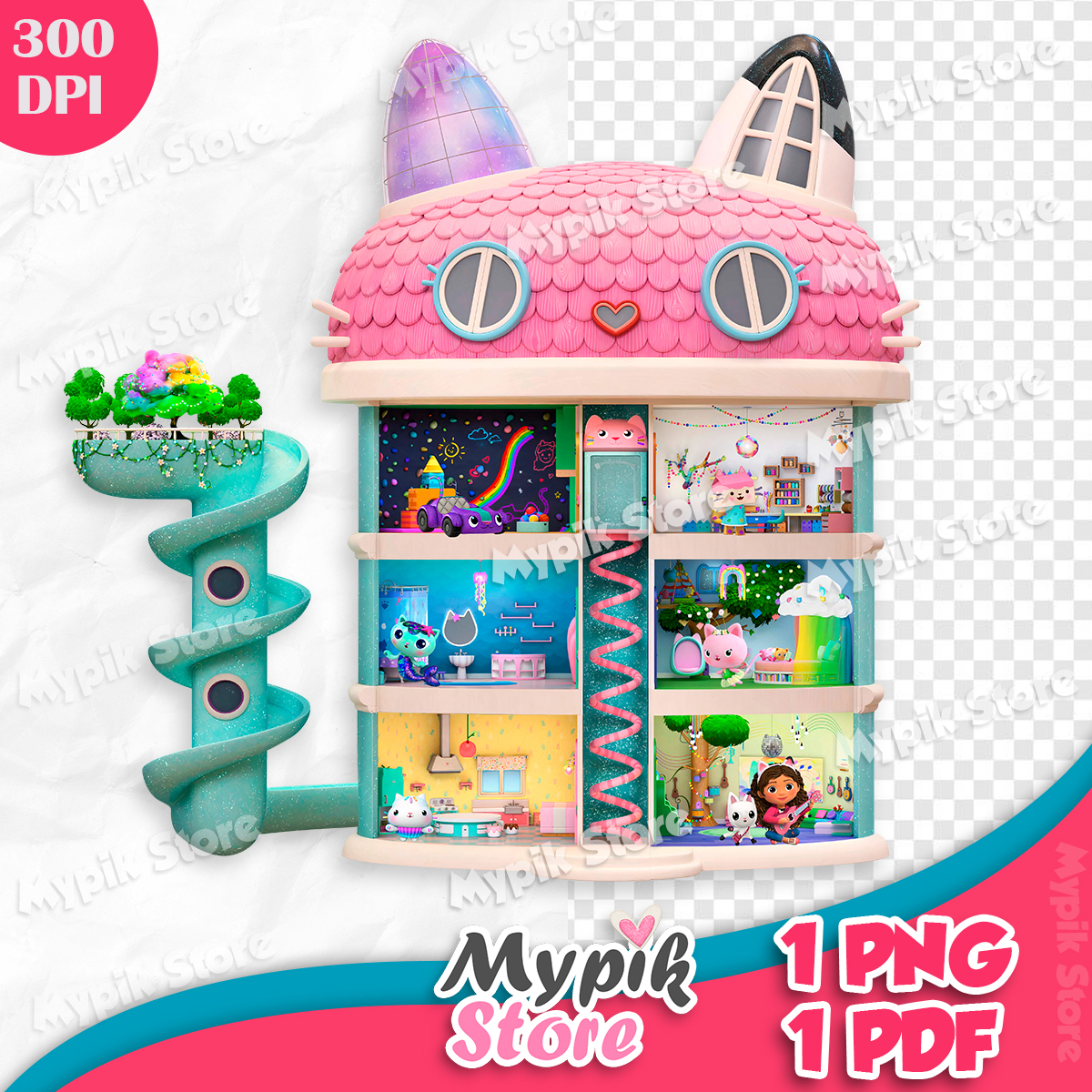 Kit Digital A Casa Mágica da Gabby PNG