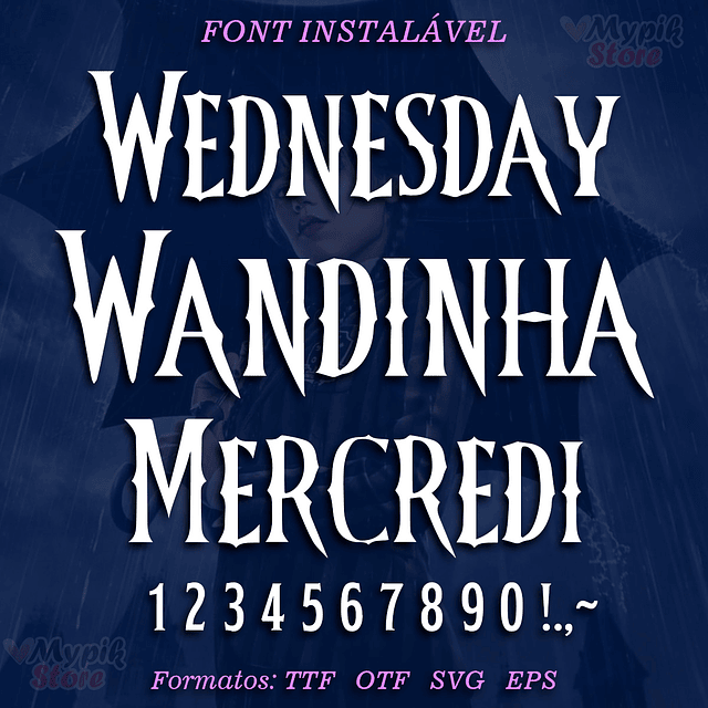 Kit Digital Fonte Instalável Wandinha