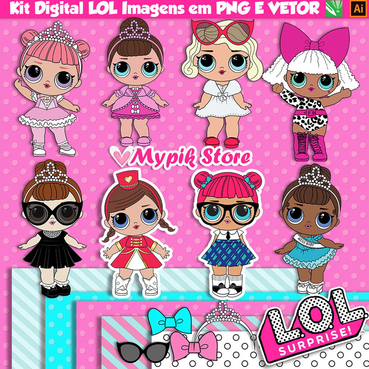 Kit Digital LOL Surprise Vetores em Alta Resolução