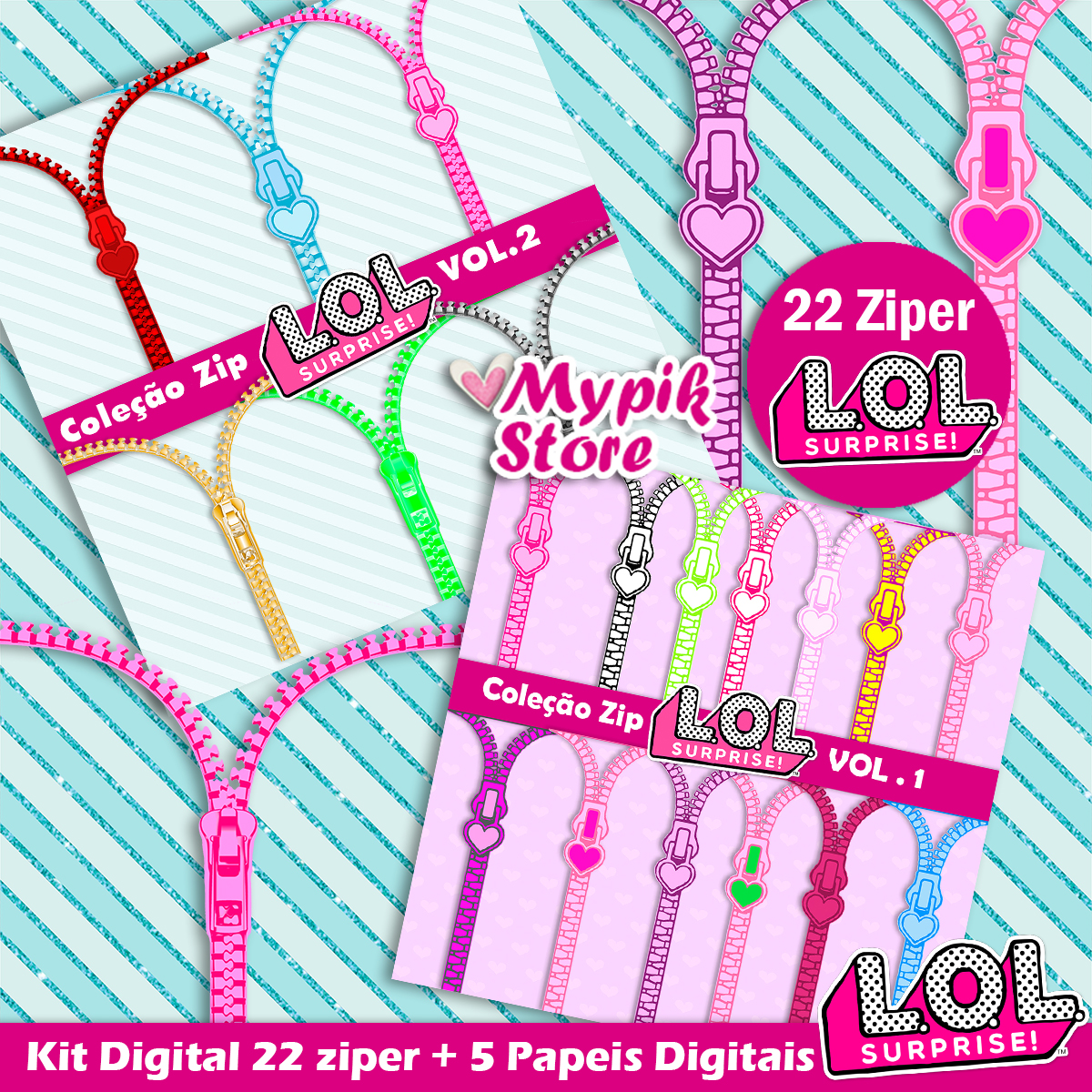 Super Kit Digital Ziper LOL Surprise - Scrapbook