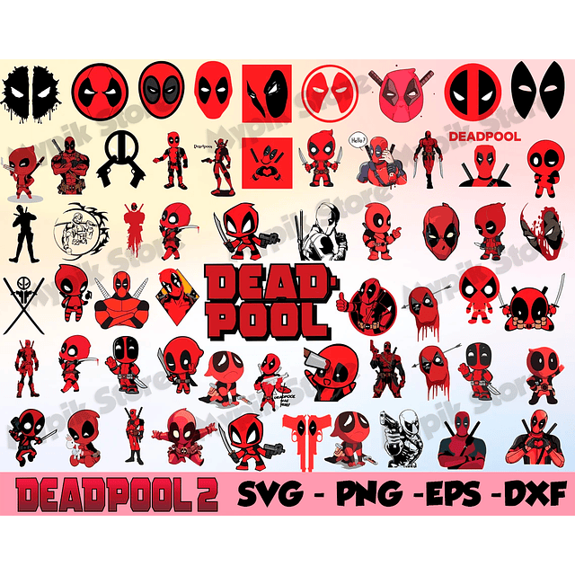 Pack Digital Deadpool Vetorizado SVG, PNG, EPS -Baixar Agora