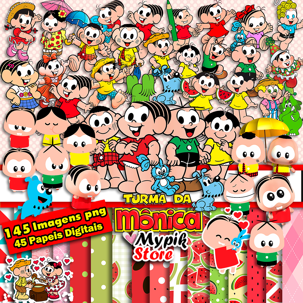 Super Kit Digital Imagens Turma da Mônica e Turma da Moni...