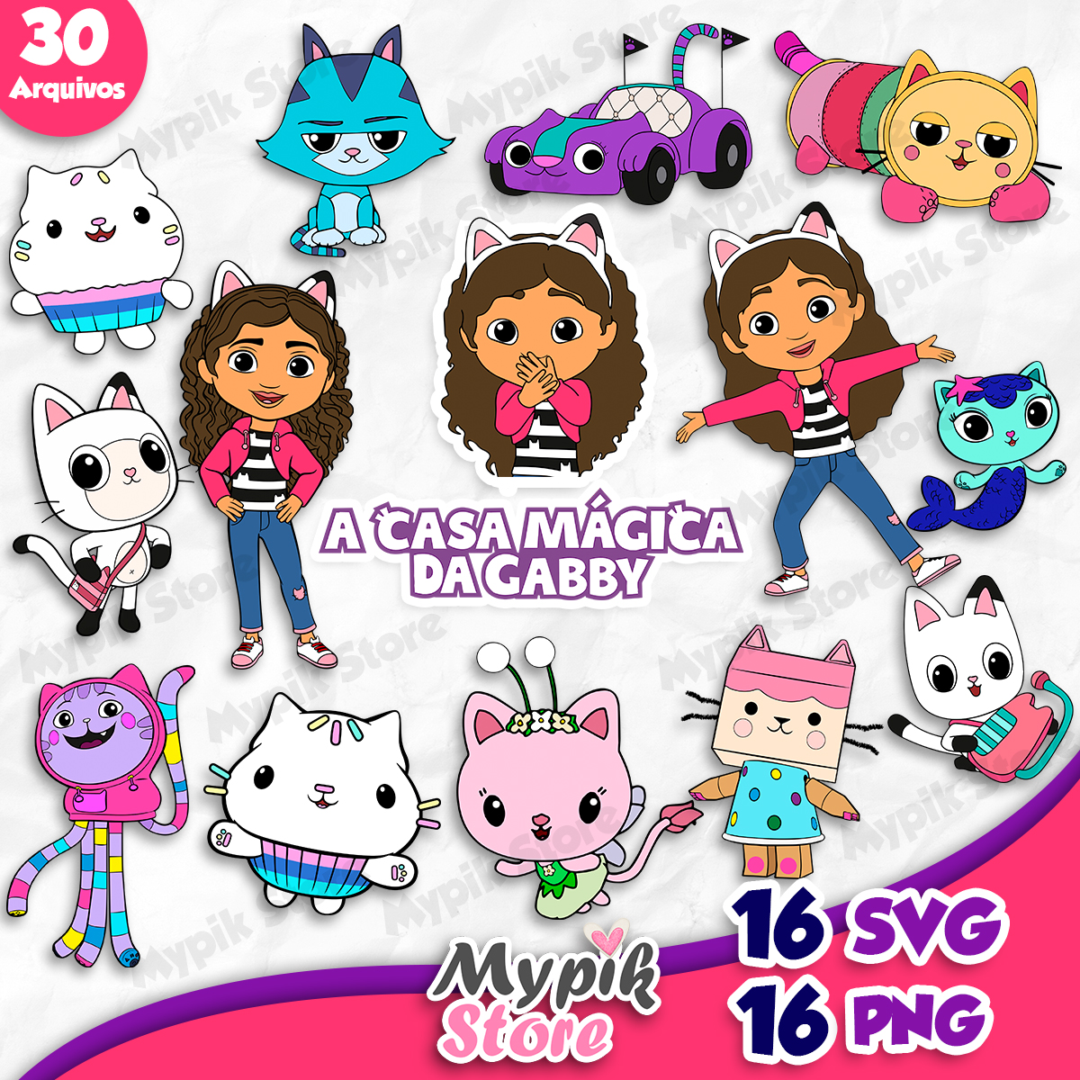 Kit Digital A Casa Mágica da Gabby Vetorizado SVG