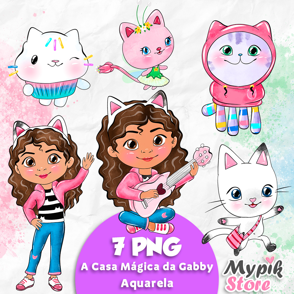 Kit Digital A Casa Mágica da Gabby Aquarela