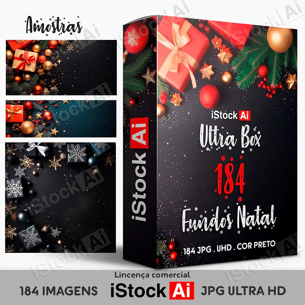 Ultra Pack 210 Fundos JPG Natal Preto - Baixe Imediatamente