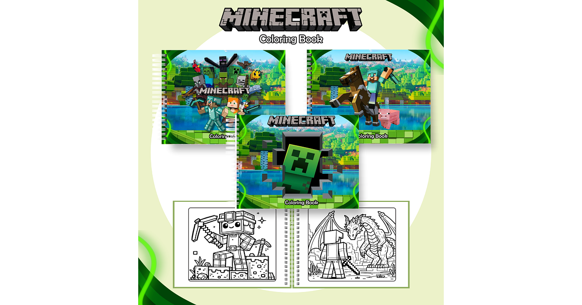 Livro de Colorir Minecraft em PDF Digital para Imprimir