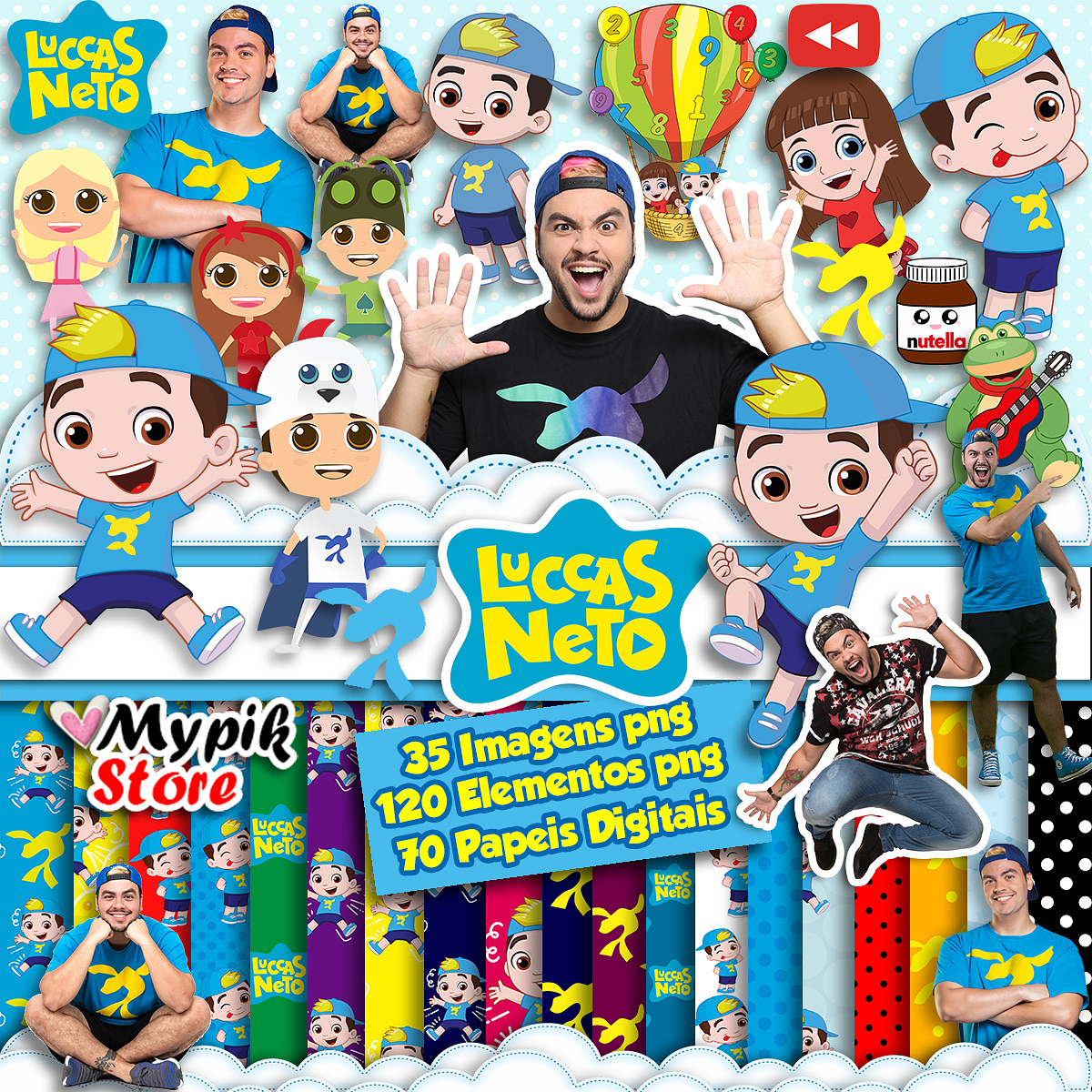Kit Digital Luccas Neto Imagens png e Papeis digitais