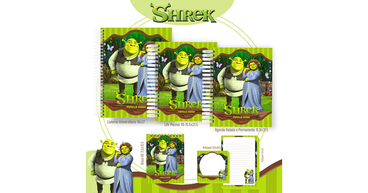 Kit Digital Encadernação Shrek - Volta às Aulas Completo