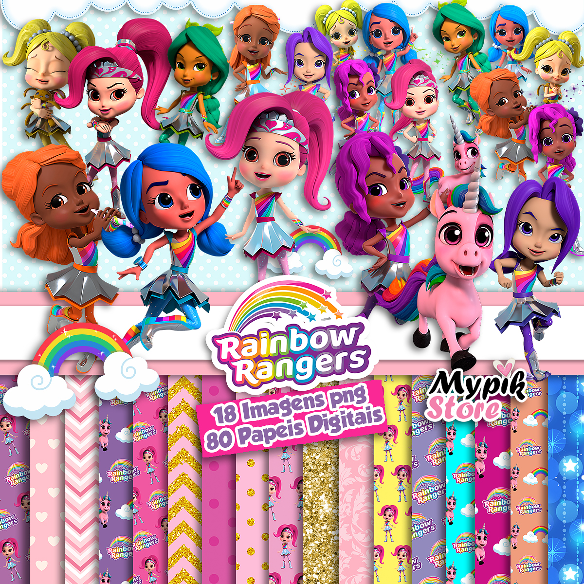 Kit digital Rainbow Rangers
