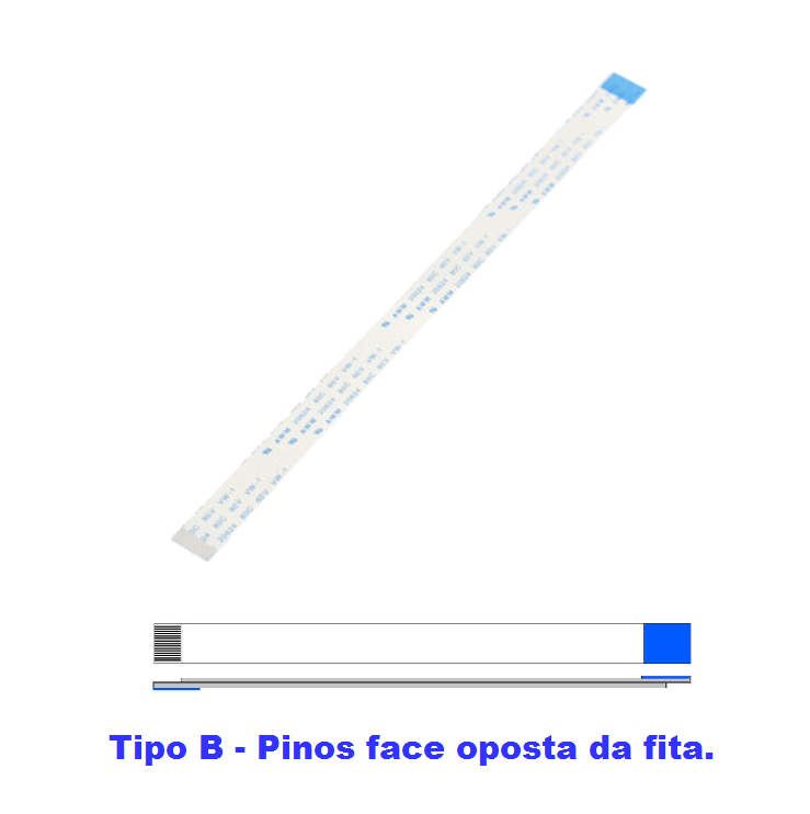 Cabo FFC Fita AWM 22 Pinos | 0,5 pitch | 200 mm | Pinos face