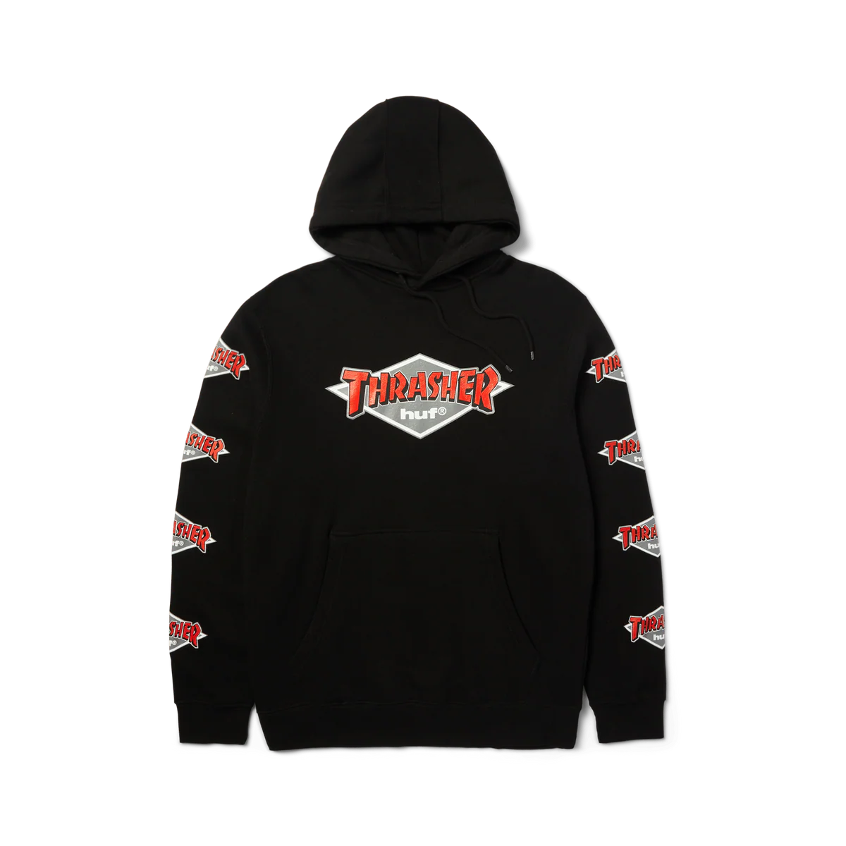 HUF x Thrasher Logo Hoodie Black