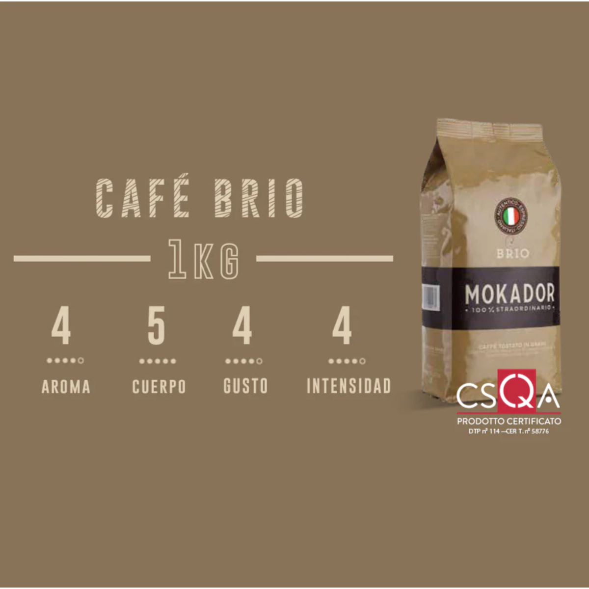 Café en Grano Mokador Brio 100, 1kg