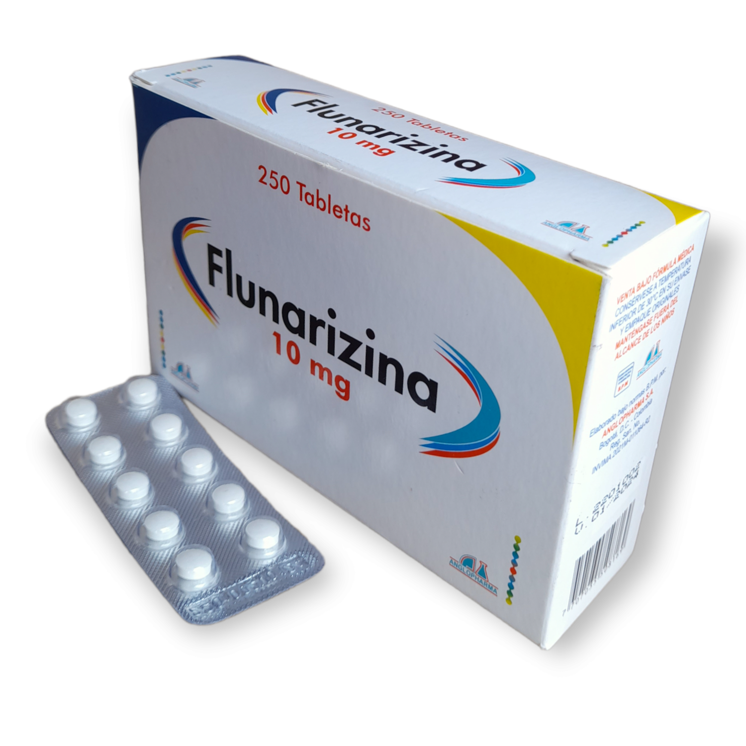 FLUNARIZINA 10 MG X 250 TAB --ANGLOPHARMA
