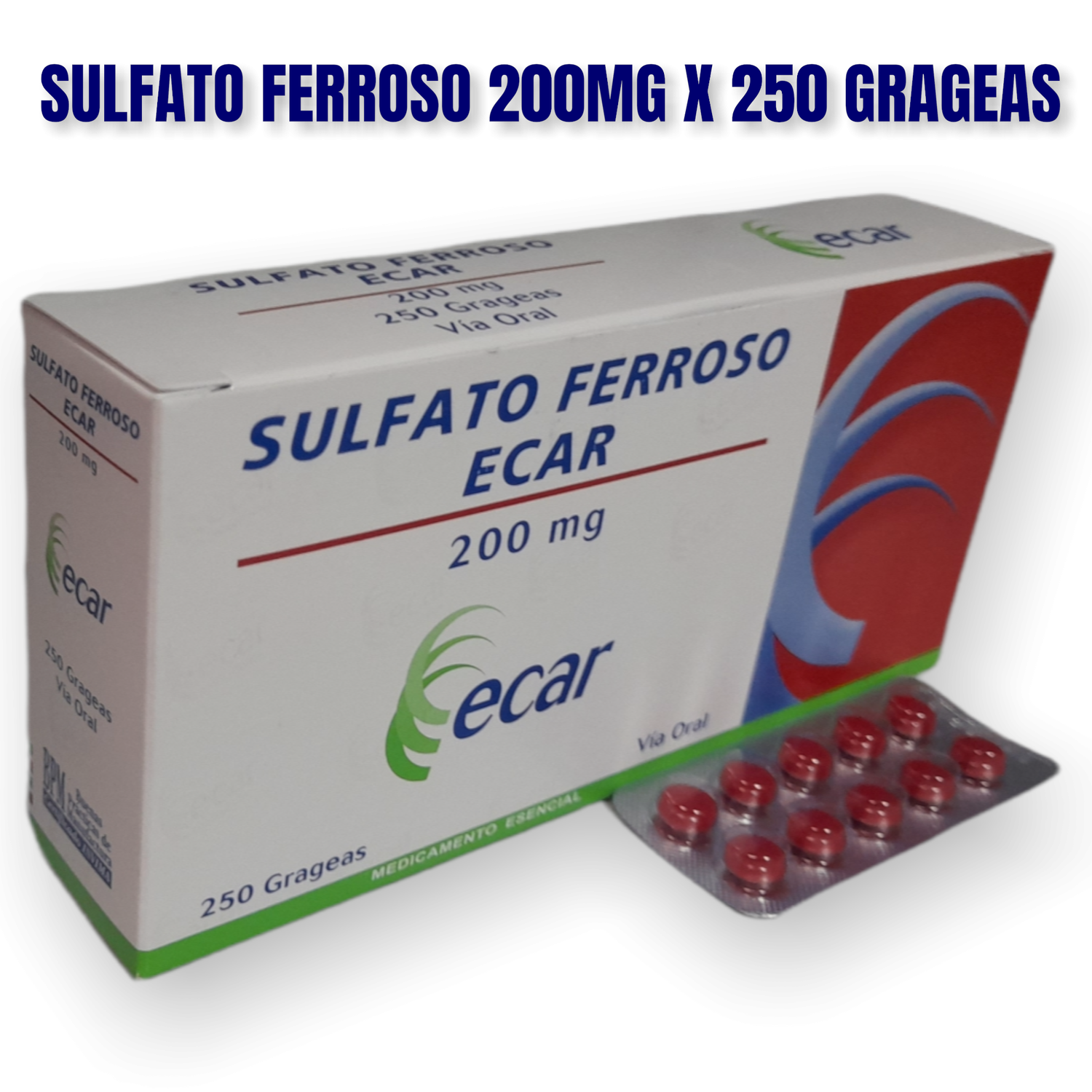 SULFATO FERROSO 200 MG X 250 TAB --ECAR