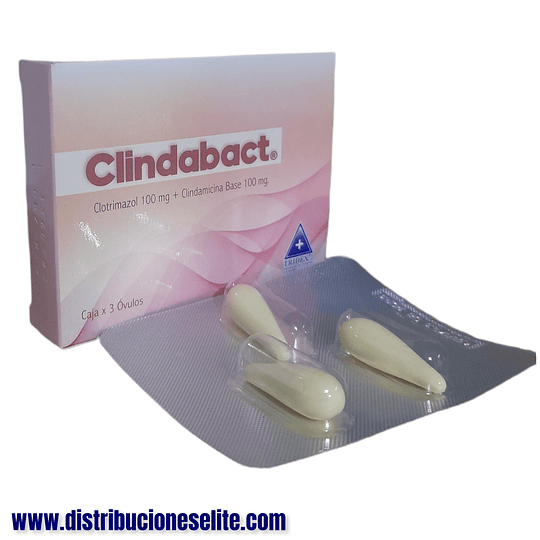 CLINDABACT 100MG/100MG X 3 OVULOS -CLOTRIMAZOL + CLINDAMI...