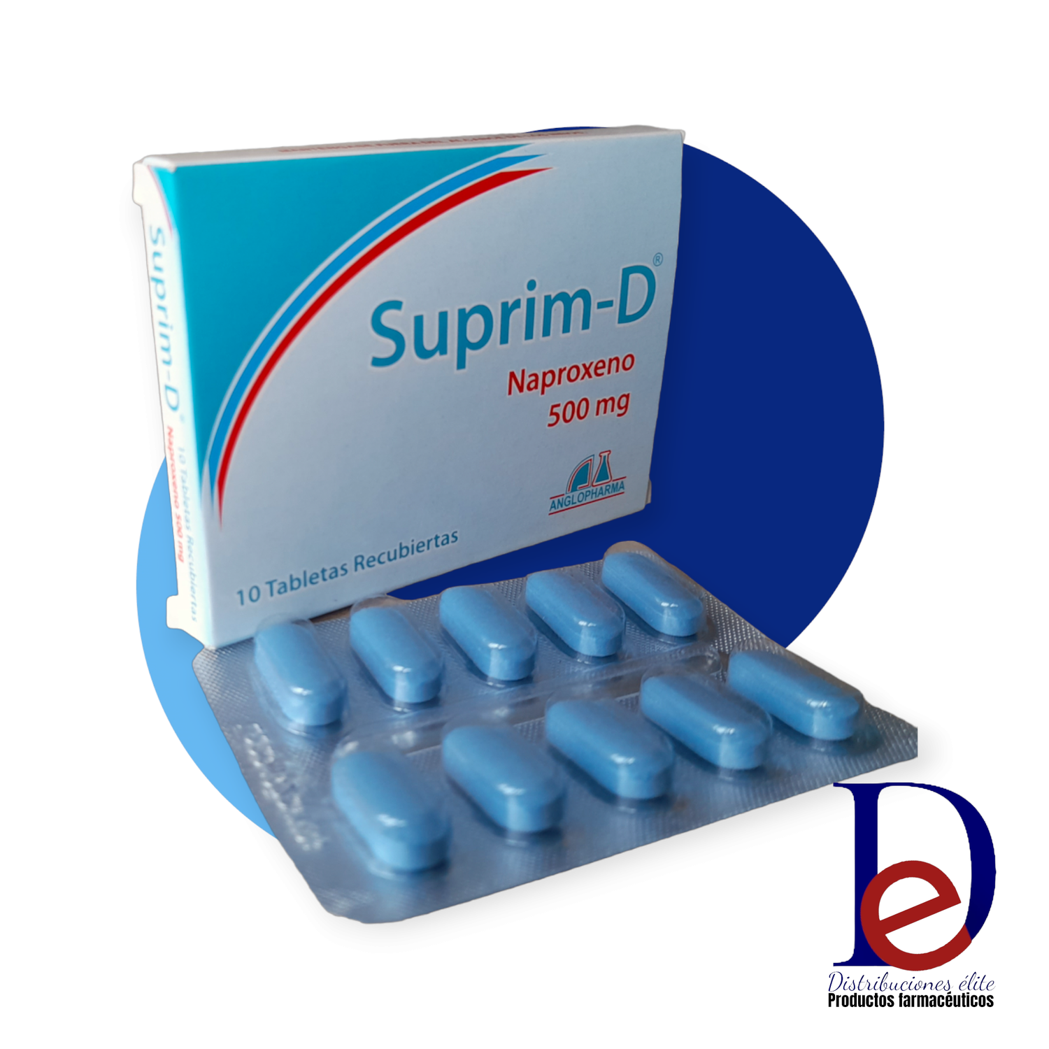 SUPRIM-D 500 MG X 10 TAB- NAPROXENO 500- ANGLOPHARMA- CUM 20