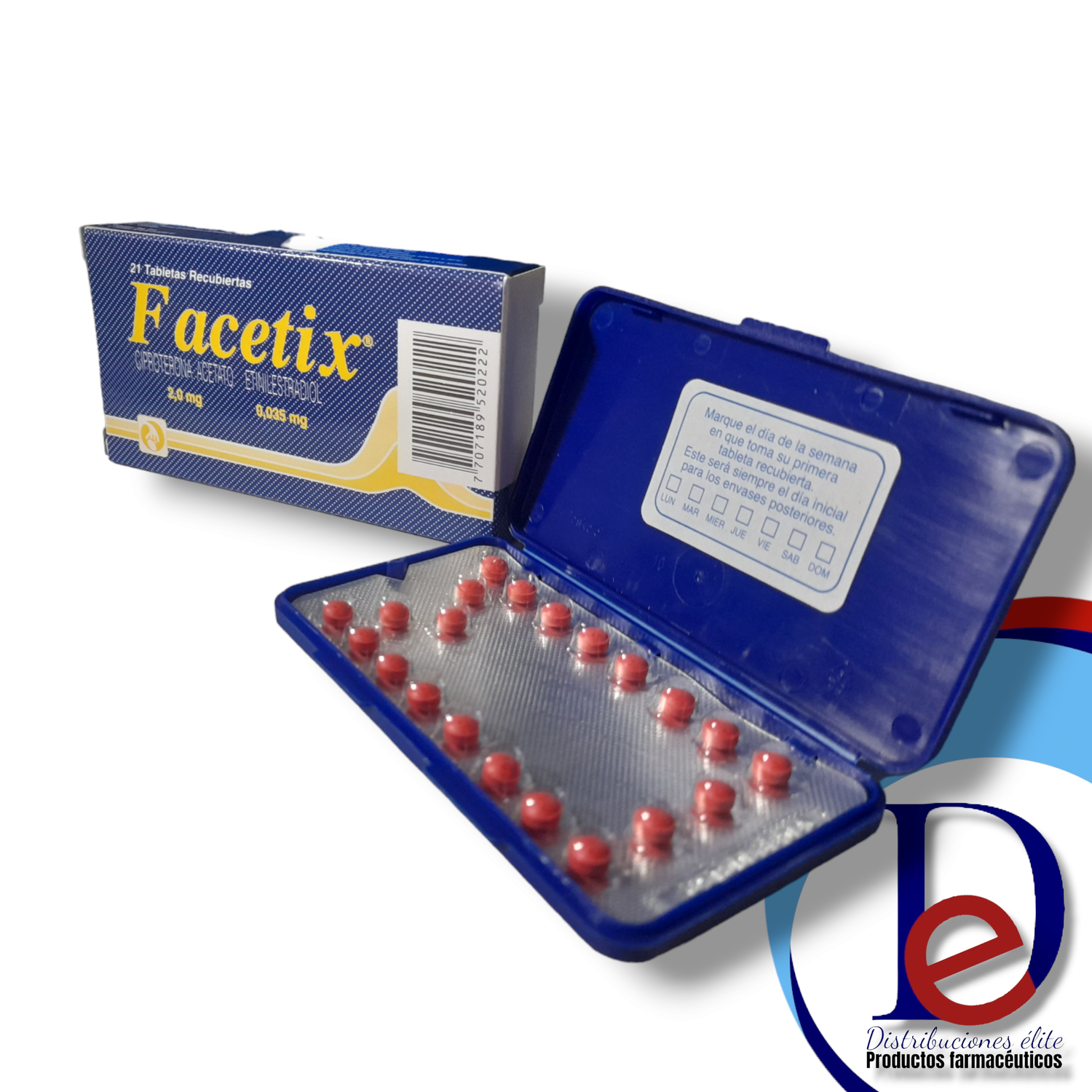 FACETIX X 21 GRAGEAS- CIPROTERONA ACETATO+ ETINILESTRADIOL-