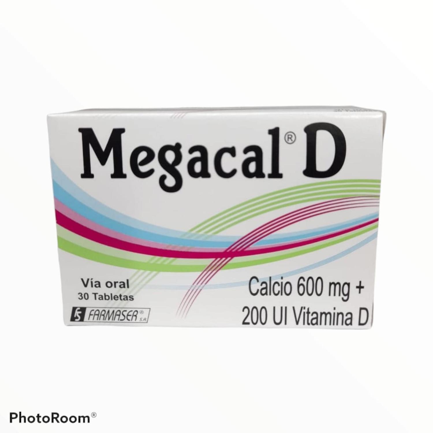 MEGACAL D 600MG+200UI X 30 TAB -CALCIO+VITAMINA D3-FARMASER