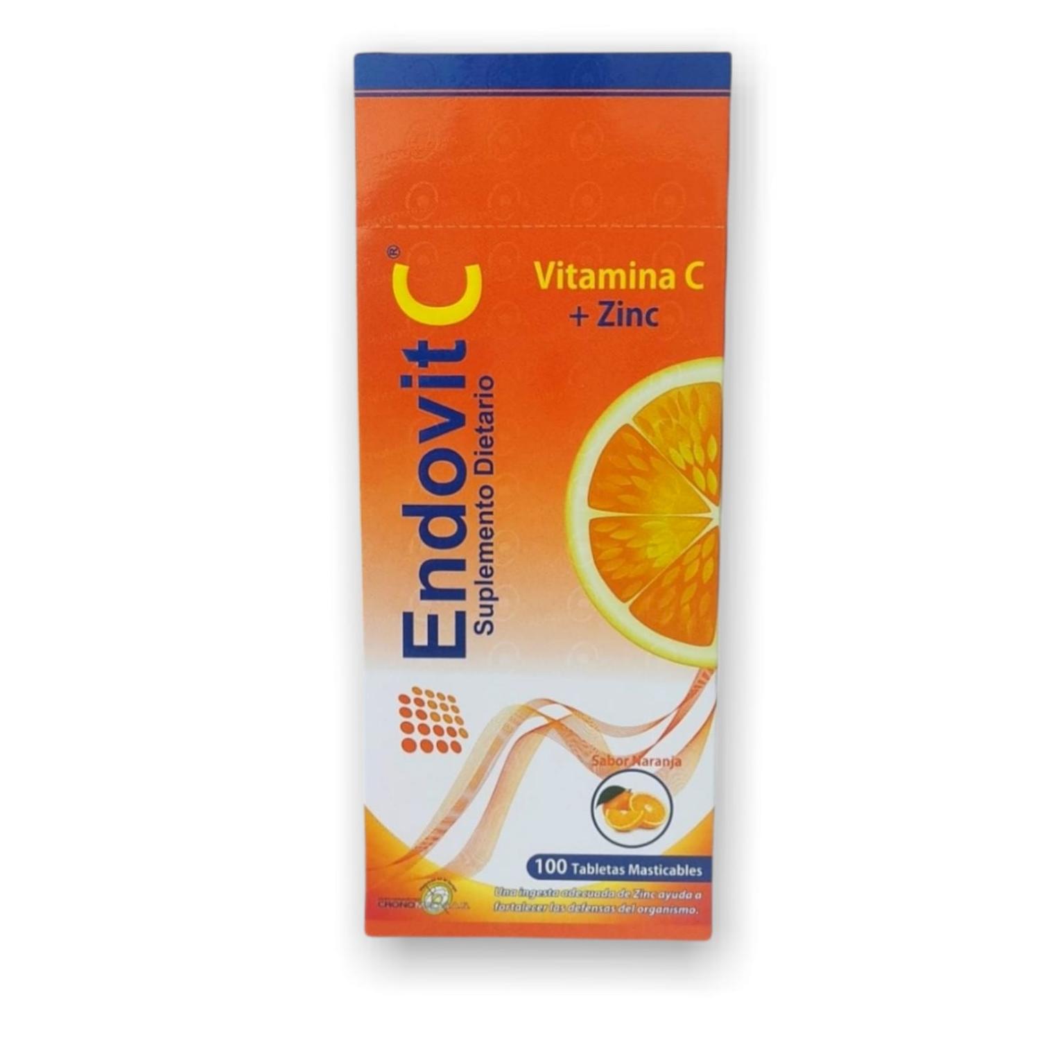 ENDOVIT C NARANJA X 100 TAB -VITAMINA C + ZINC-CRONOMED
