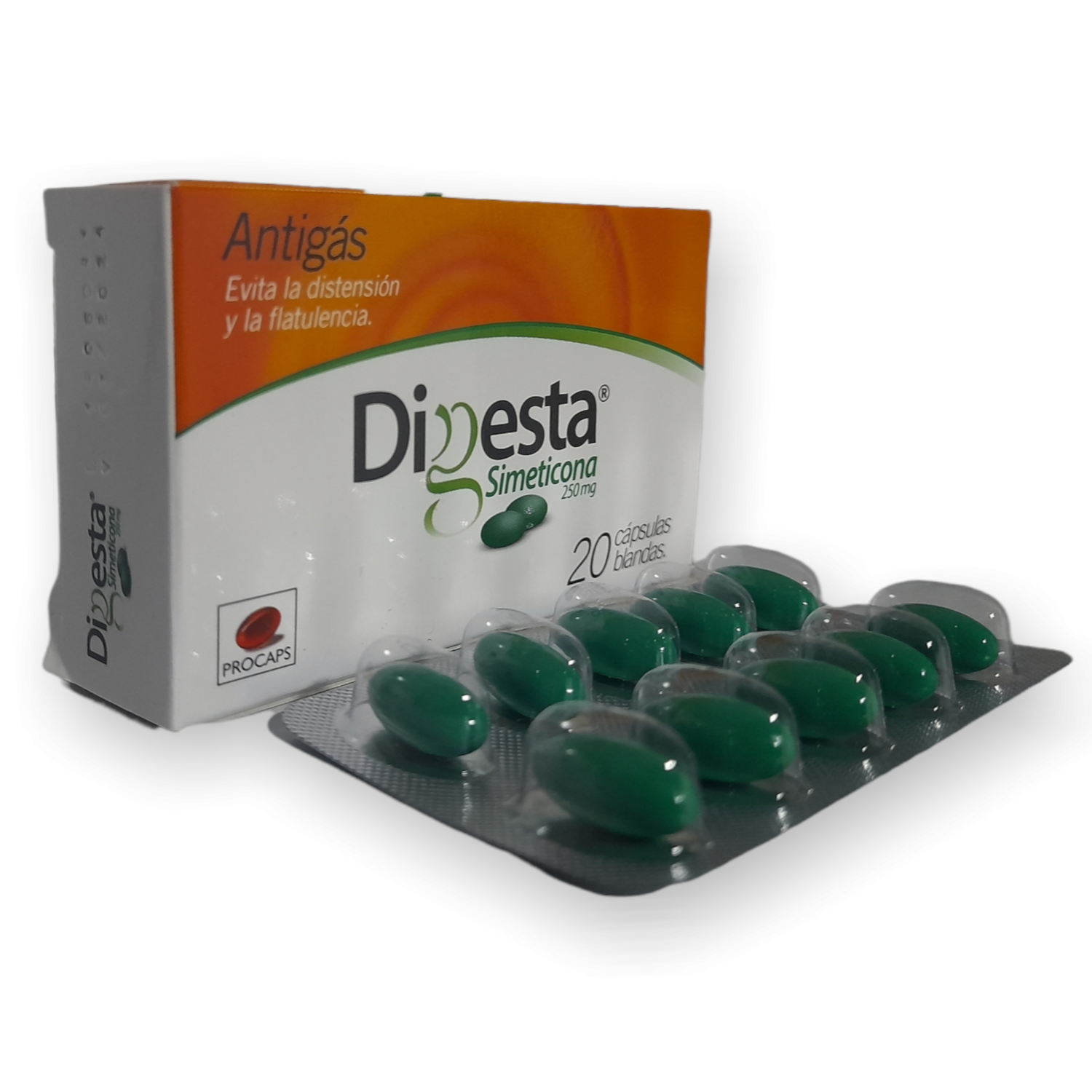 DIGESTA 250 MG X 20 CAP -SIMETICONA-PROCAPS