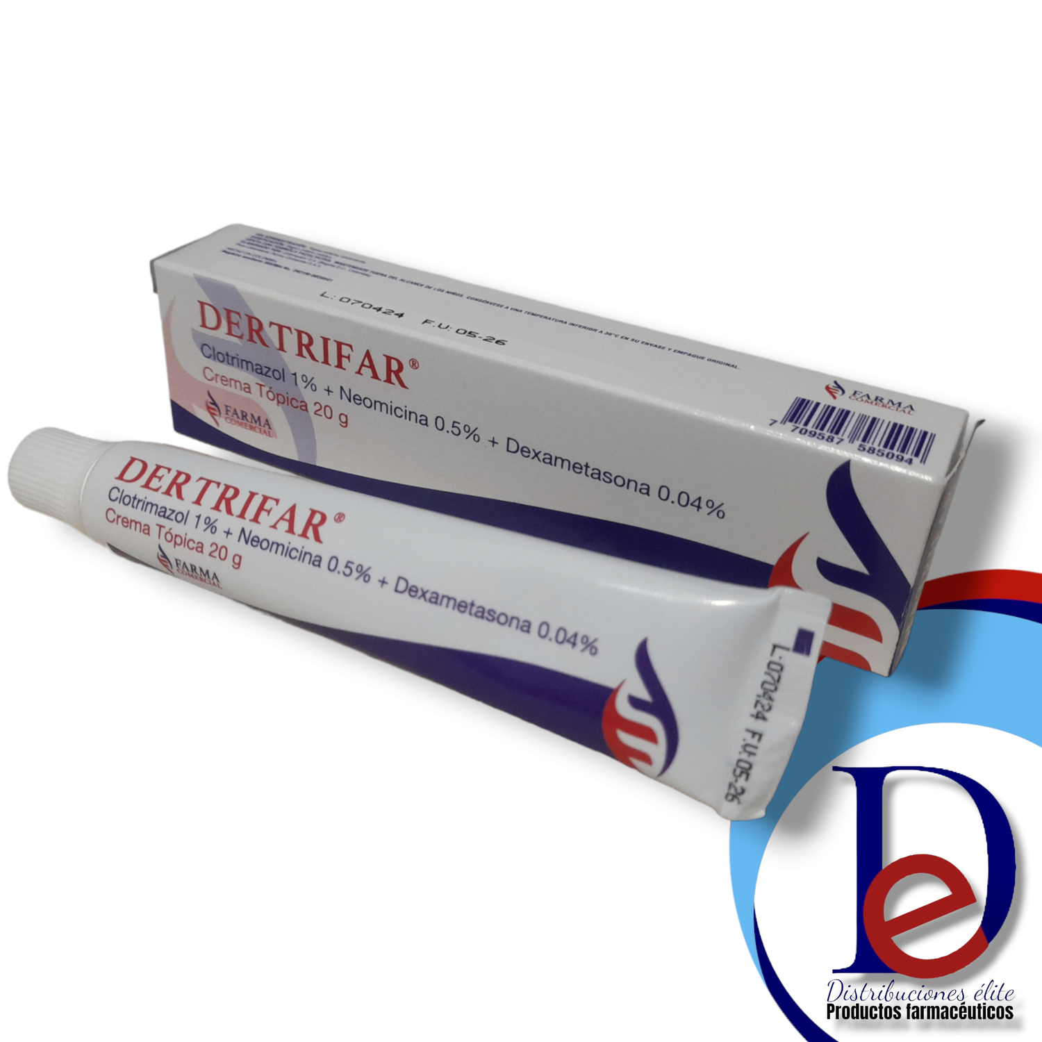 DERTRIFAR CREMA 20 GR- CLOTRIMAZOL+ NEOMICINA+ DEXAMETASONA-