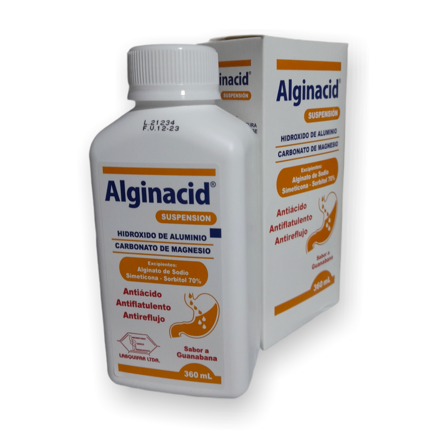 ALGINACID SUSP X 360 ML -ALGINATO DE SODIO+HIDROXIDO DE ...