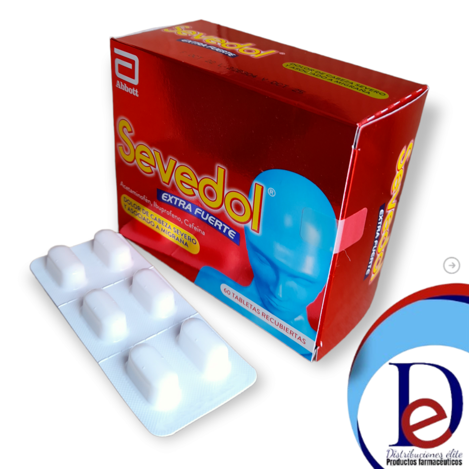 SEVEDOL EXTRA FUERTE X 60 TAB -ACETAMINOFEN + IBUPROFENO