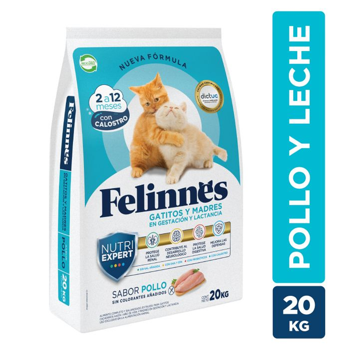 FELINNES GATITOS Y MADRE POLLO 20kg